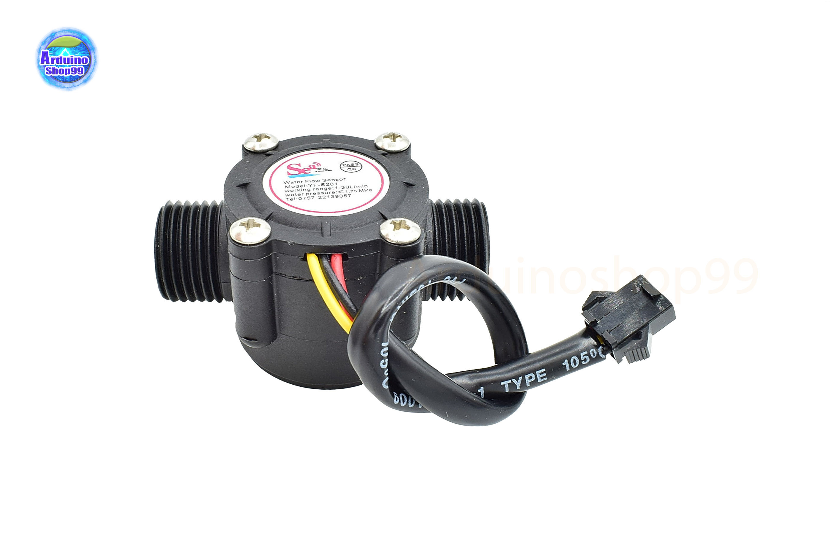 YF-S201 Hall Effect Water Flow Meter Sensor วัดอัตราการไหลของน้ำ ขนาด ...