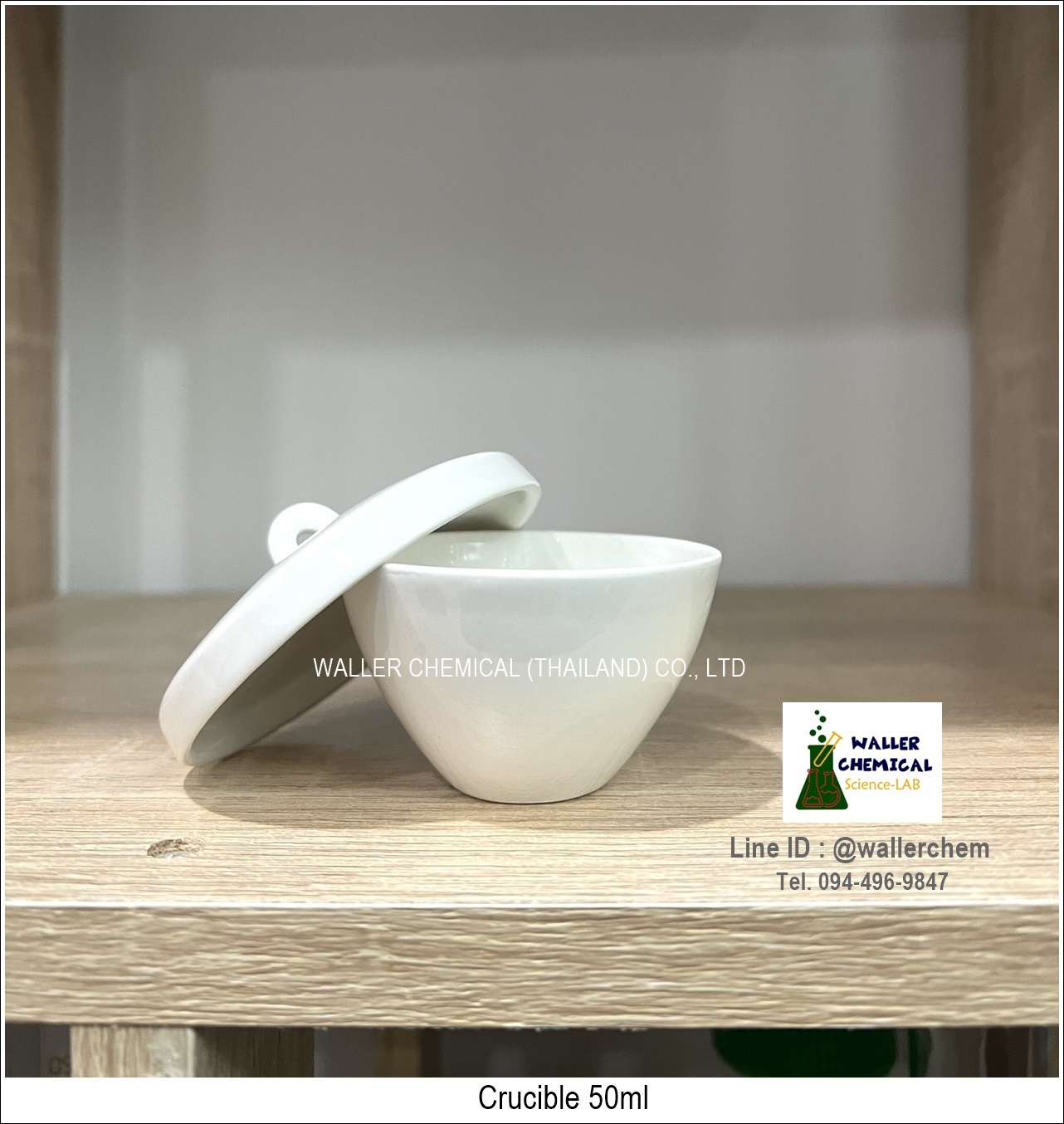 เบ้าเคลือบพร้อมฝา ขนาด 50ml (Crucible) GC - อุปกรณ์วิทยาศาสตร์, เครื่องเเก้ววิทยาศาสตร์